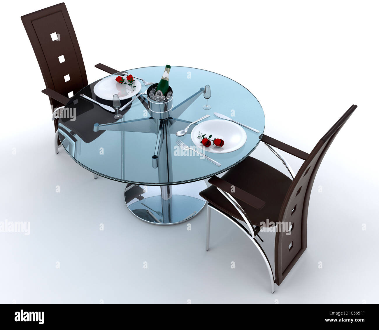 Romantic dinner setting for two Stock Photo - Alamy