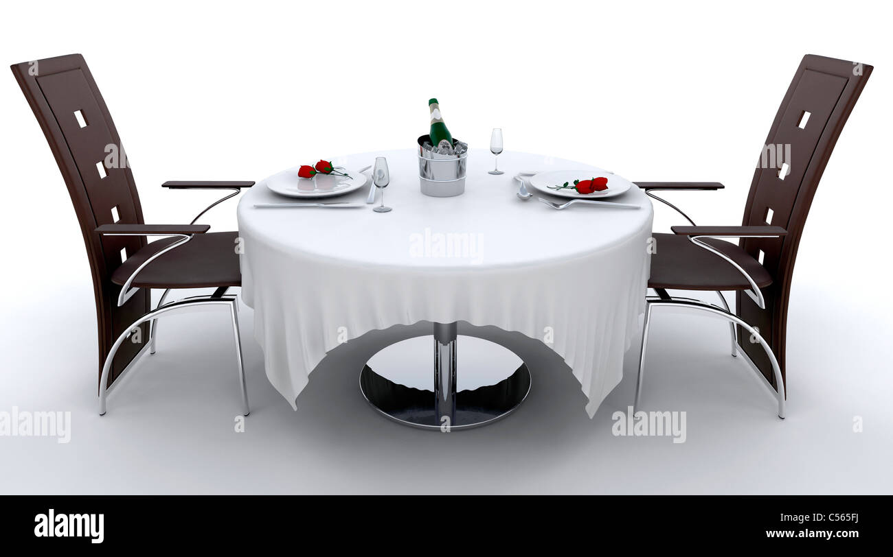 Romantic dinner setting for two Stock Photo - Alamy