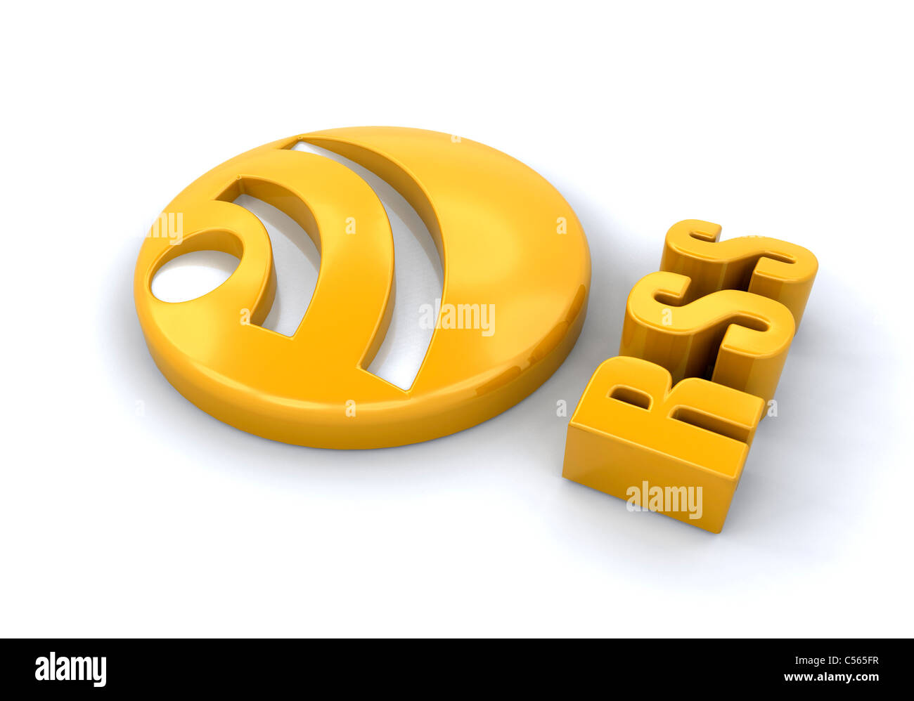 3D render of an RSS symbol Stock Photo - Alamy