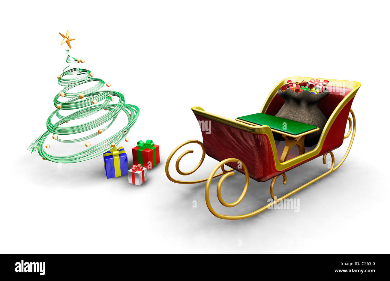 Santas sleigh and presents hi-res stock photography and images - Alamy