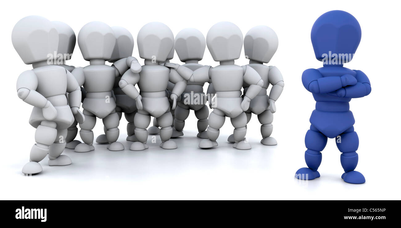 3D render showing a group of people with a team leader Stock Photo - Alamy