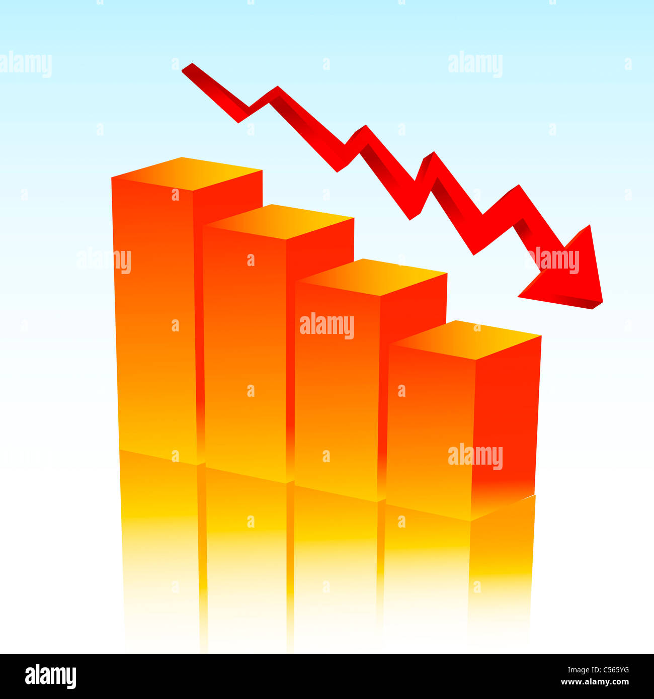 Chart showing falling profits Stock Photo - Alamy