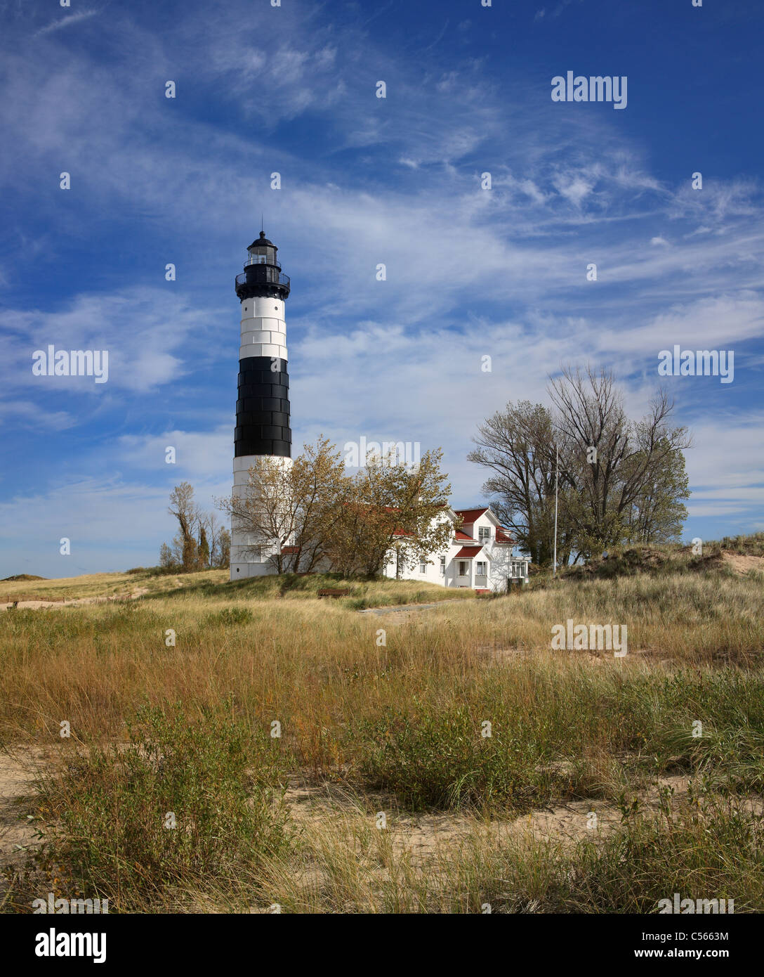 The Big Sable Point Lighthouse On A beautiful Summers Day, Michigan's ...
