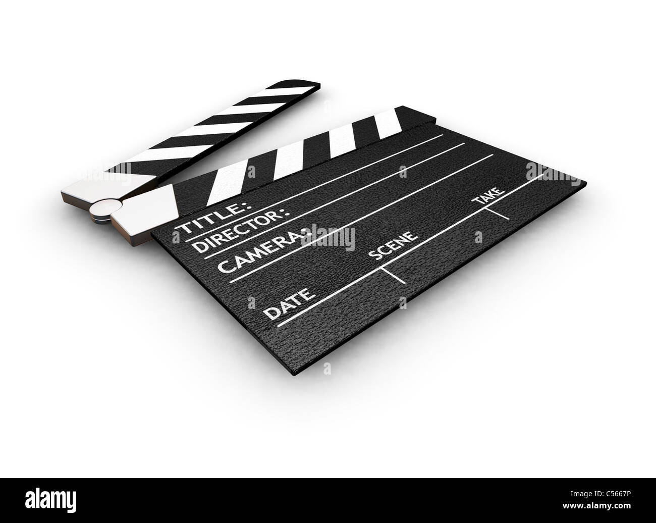 3D render of a clapper board on a white background Stock Photo - Alamy