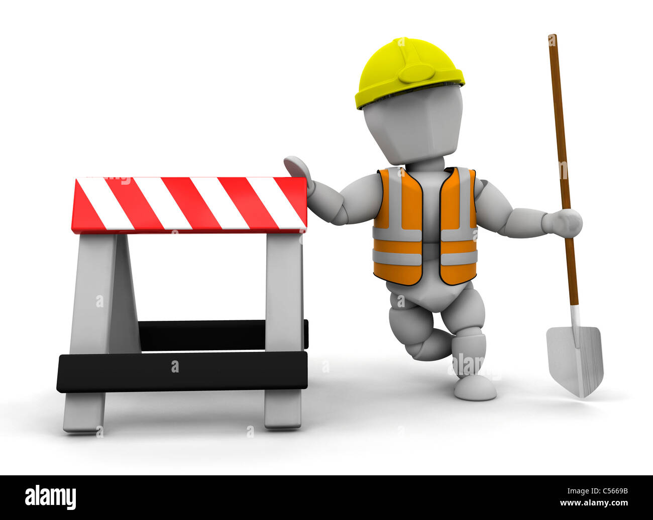 3D render of a construction worker Stock Photo - Alamy