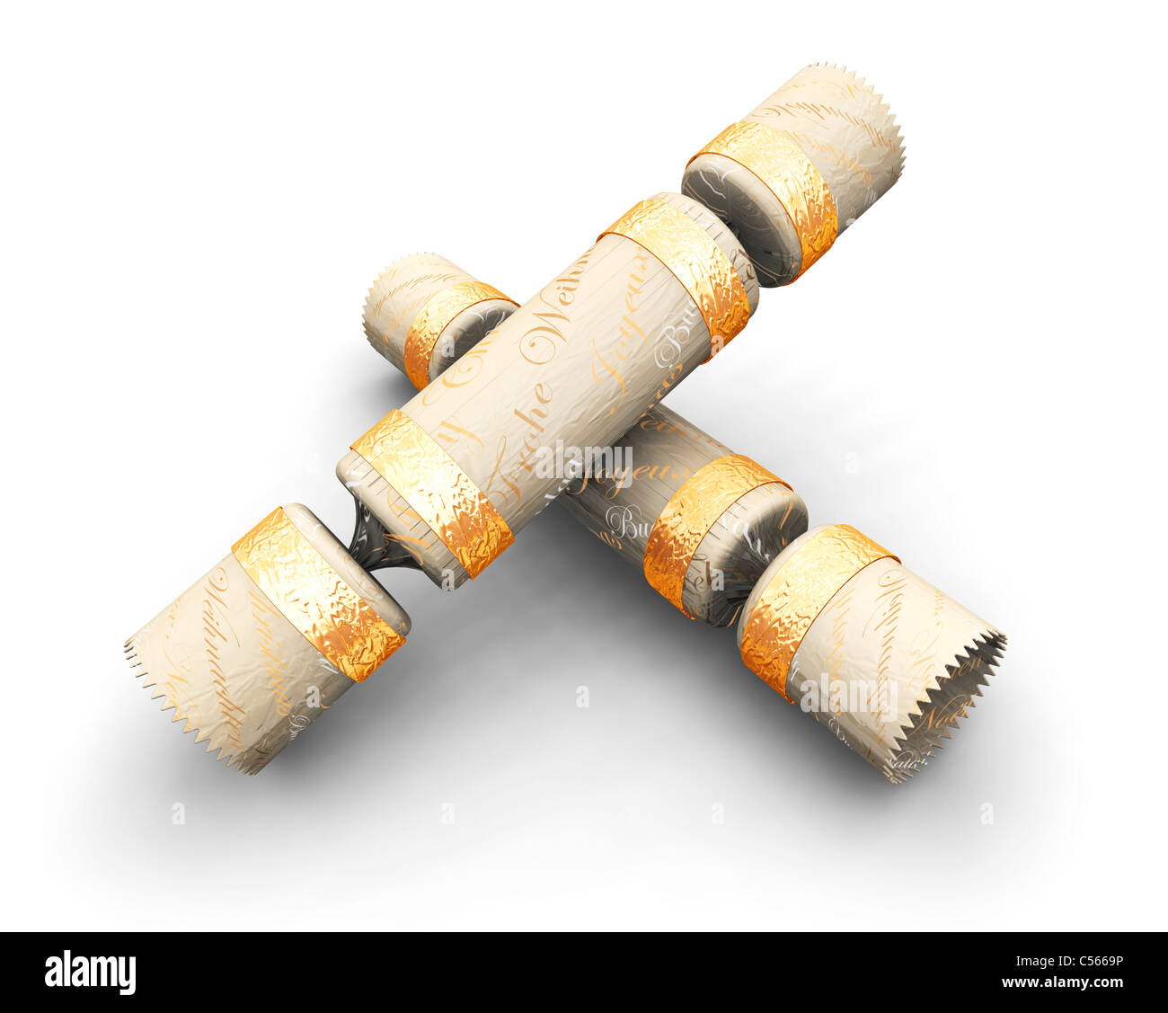 3D render of Christmas crackers Stock Photo - Alamy