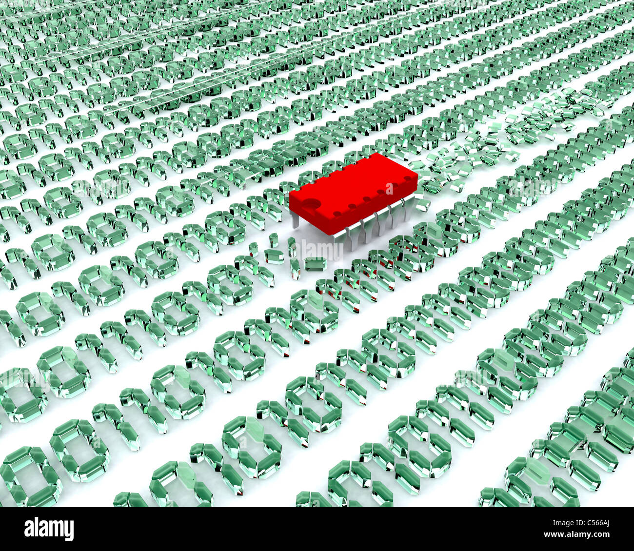 Image showing computer bug eating away at binary code Stock Photo - Alamy