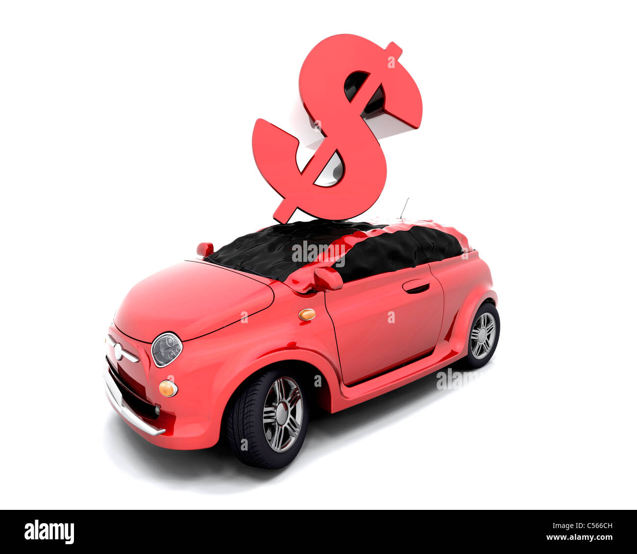 Dollar sign crashing onto a car Stock Photo - Alamy