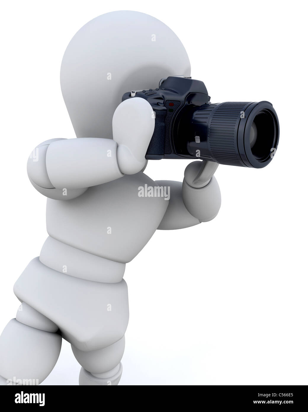 3D man using a digital camera isolated Stock Photo - Alamy