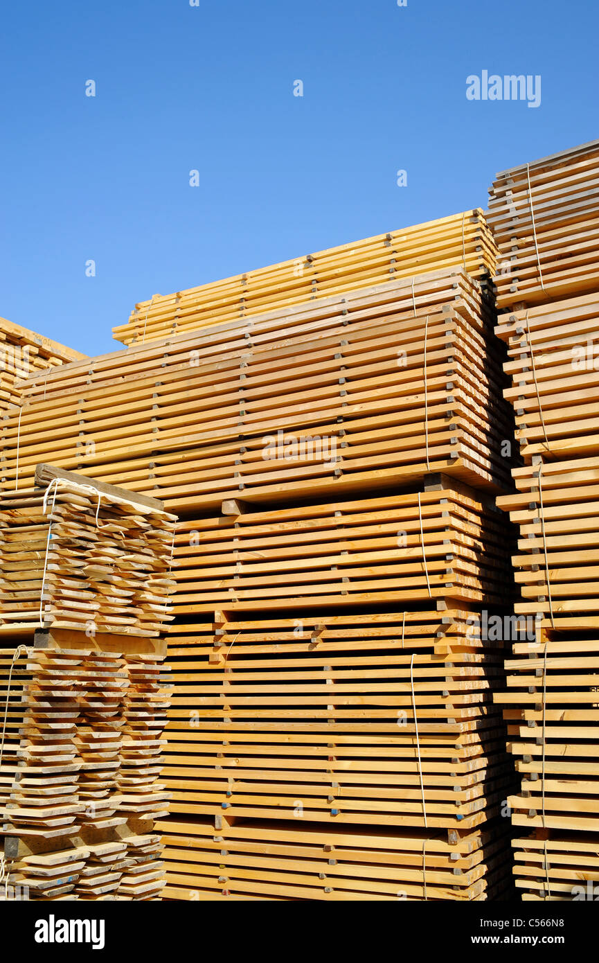Stack of boards in lumber yard Stock Photo - Alamy
