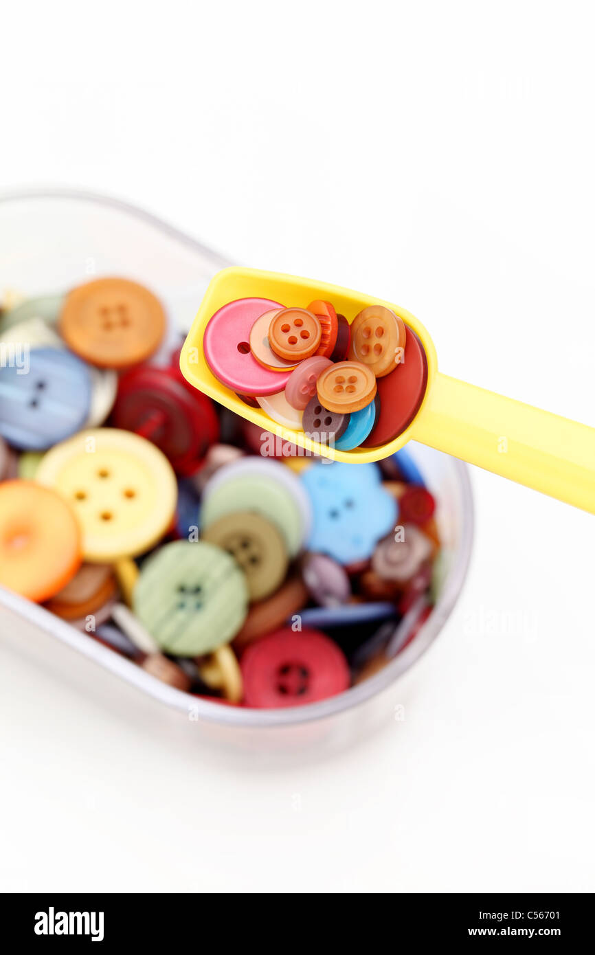 Colorful buttons on white background Stock Photo - Alamy