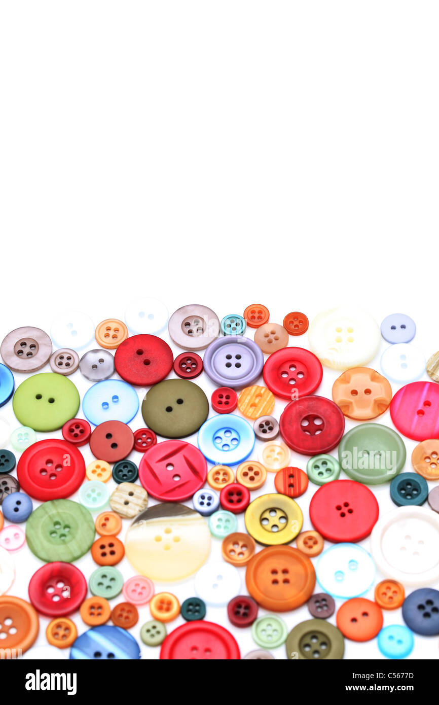 Colorful buttons on white background Stock Photo - Alamy