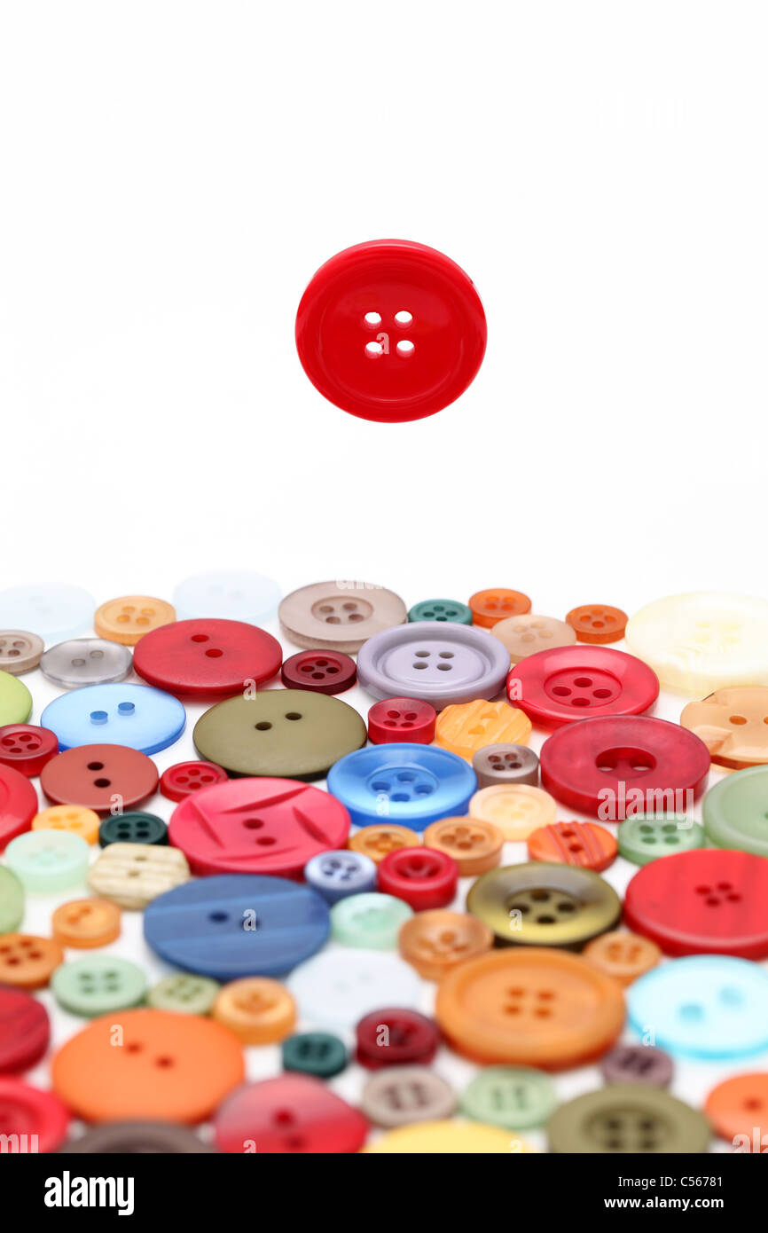 Colorful buttons on white background Stock Photo - Alamy