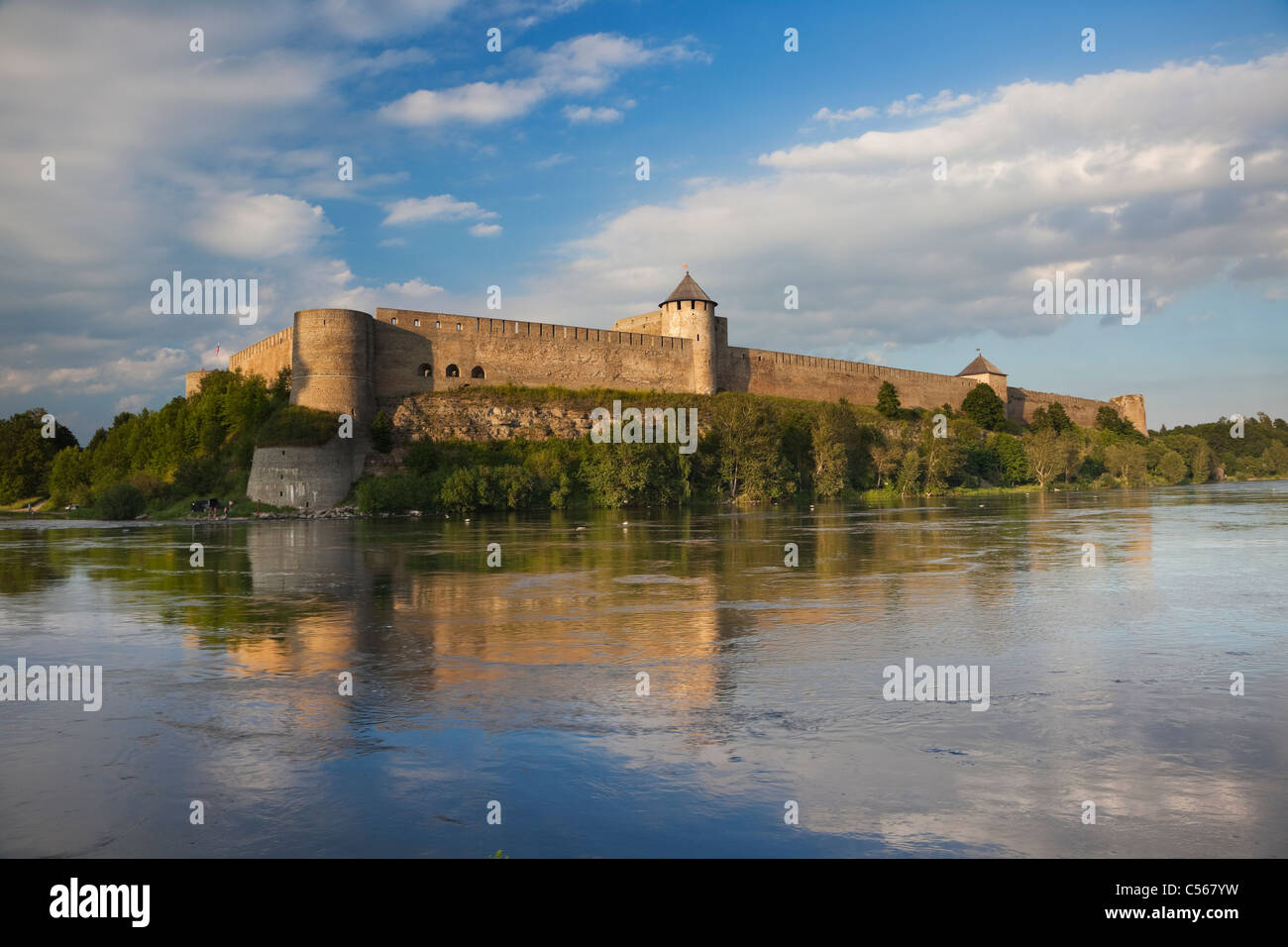 Ivangorod castle at the Russian bank of Narova river view from Narva ...