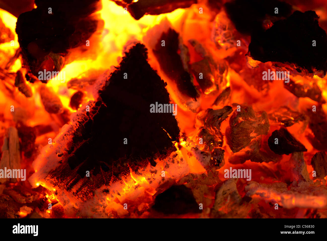Close up take of some smoldering coal embers Stock Photo - Alamy