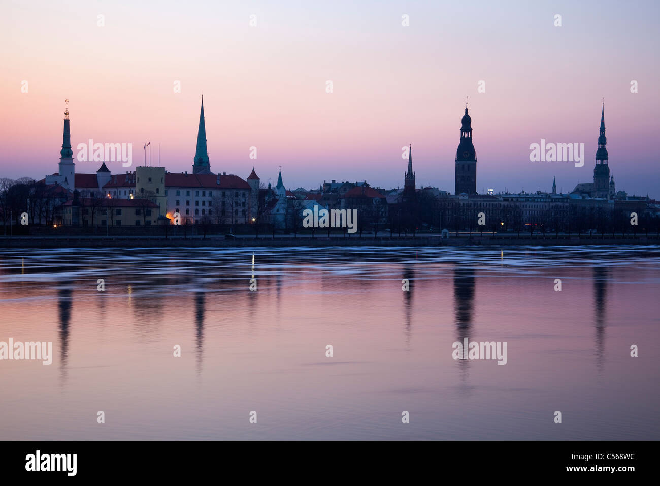 Riga skyline in the morning Stock Photo - Alamy