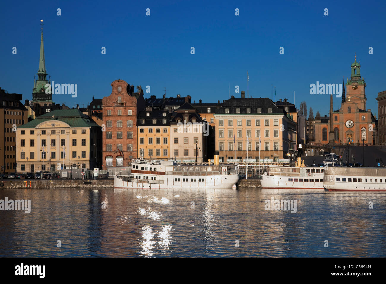Waterfront view to Gamla Stan - old town of Stockholm, the capital of ...
