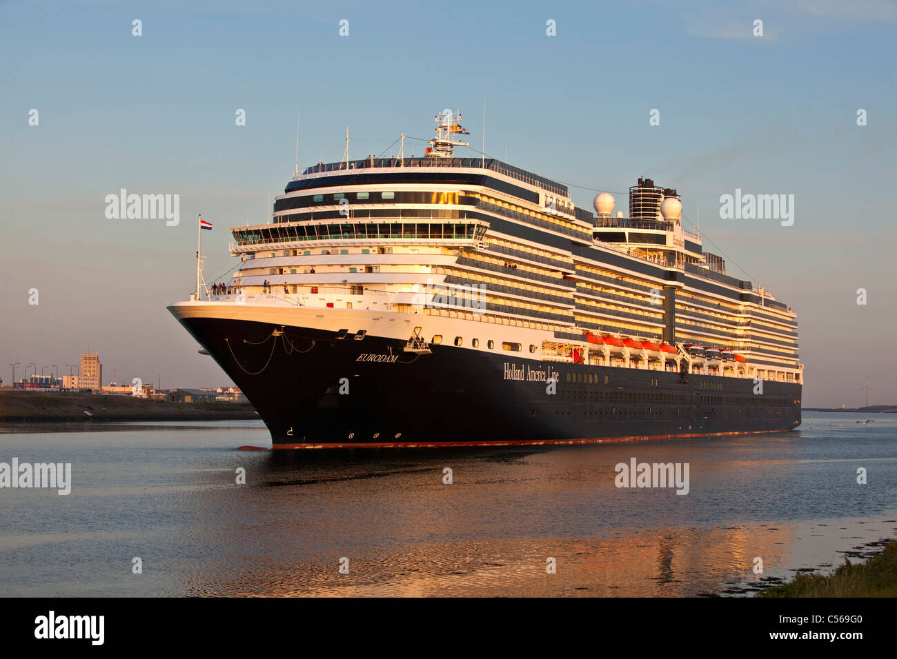 The Netherlands, IJmuiden, Eurodam cruise ship, belonging to Holland ...