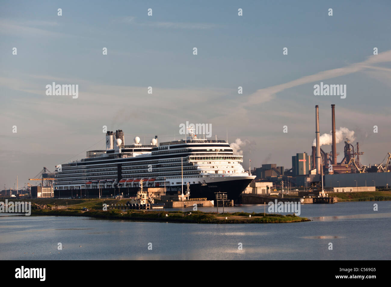The Netherlands, IJmuiden, Eurodam cruise ship, belonging to Holland ...