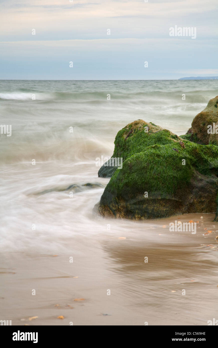 The beautiful coastal landscape at Highcliffe Beach in Dorset Stock ...