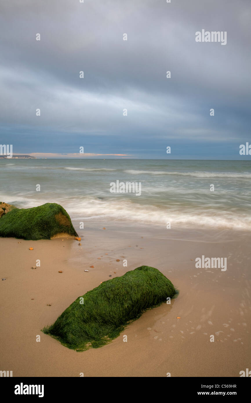 The beautiful coastal landscape at Highcliffe Beach in Dorset Stock ...