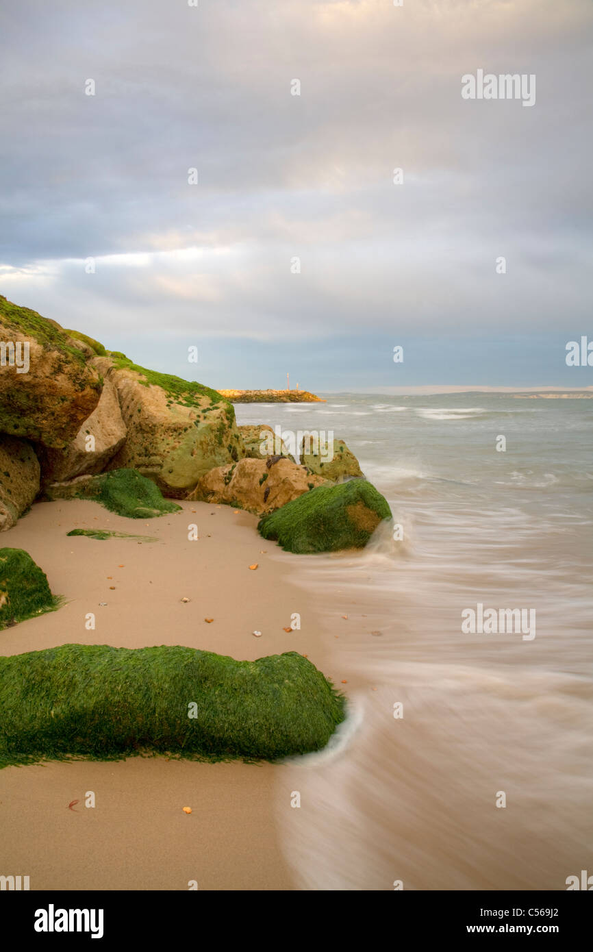 The beautiful coastal landscape at Highcliffe Beach in Dorset Stock ...