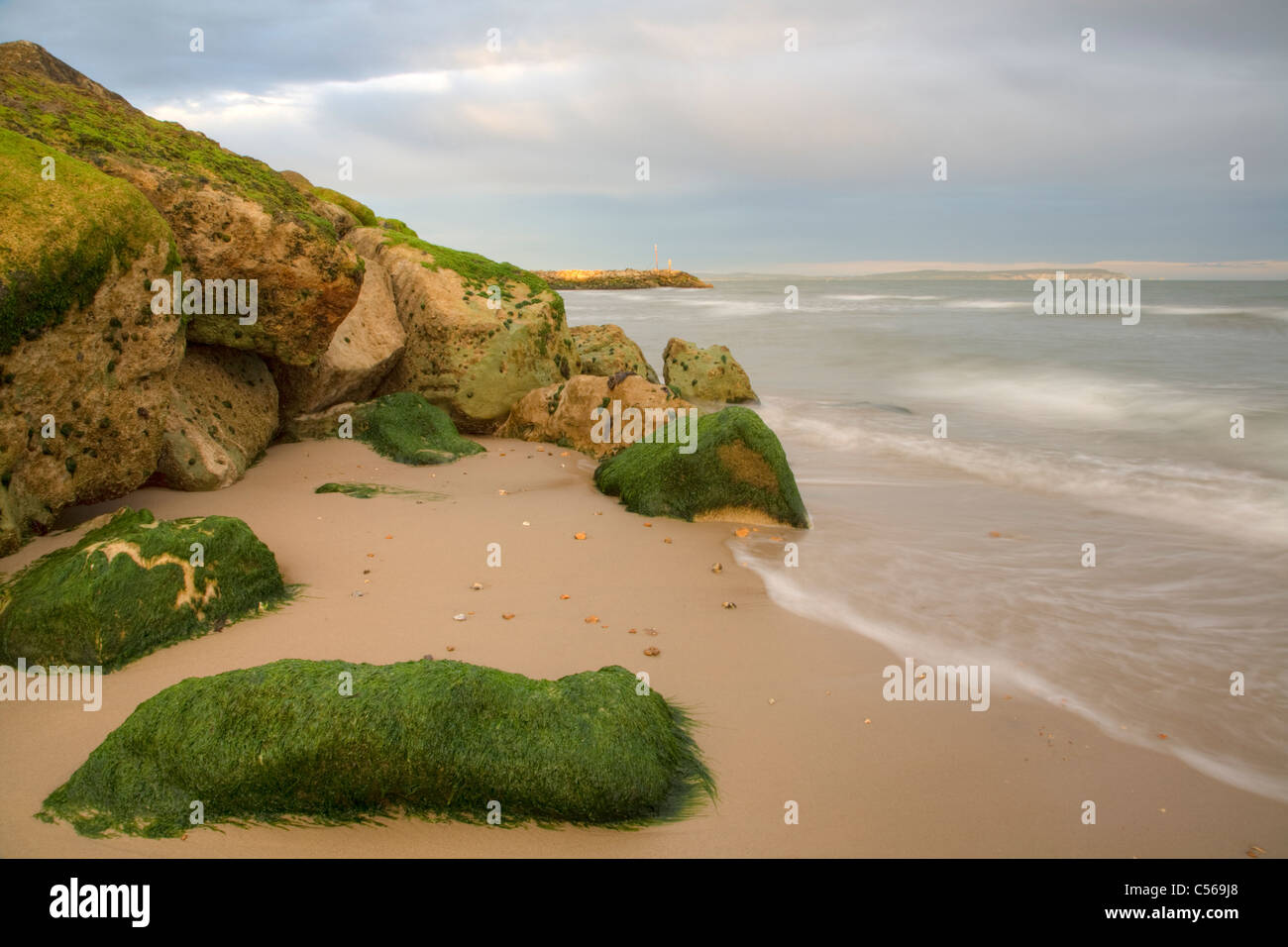 The beautiful coastal landscape at Highcliffe Beach in Dorset Stock ...