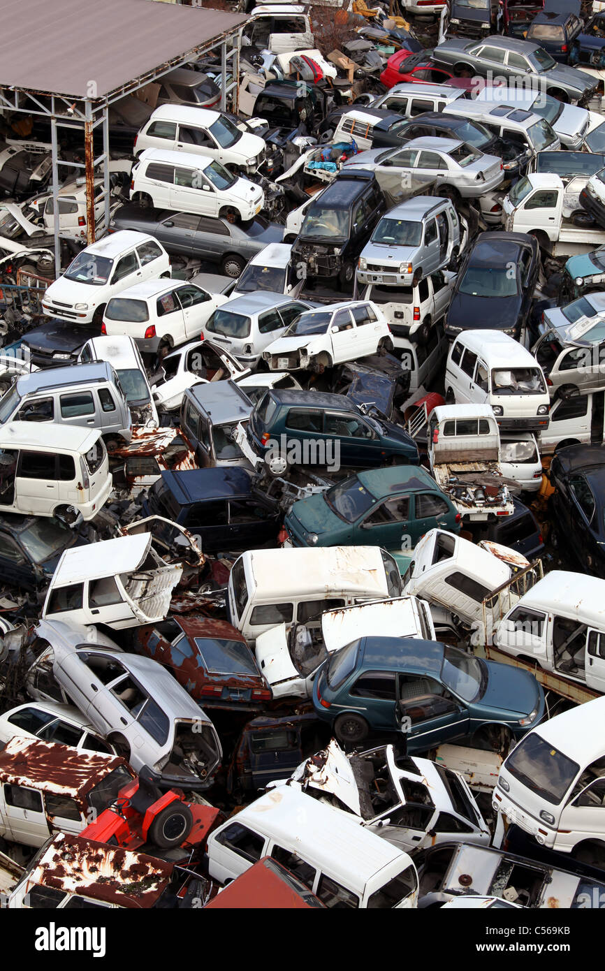 Old cars in the junkyard Stock Photo - Alamy