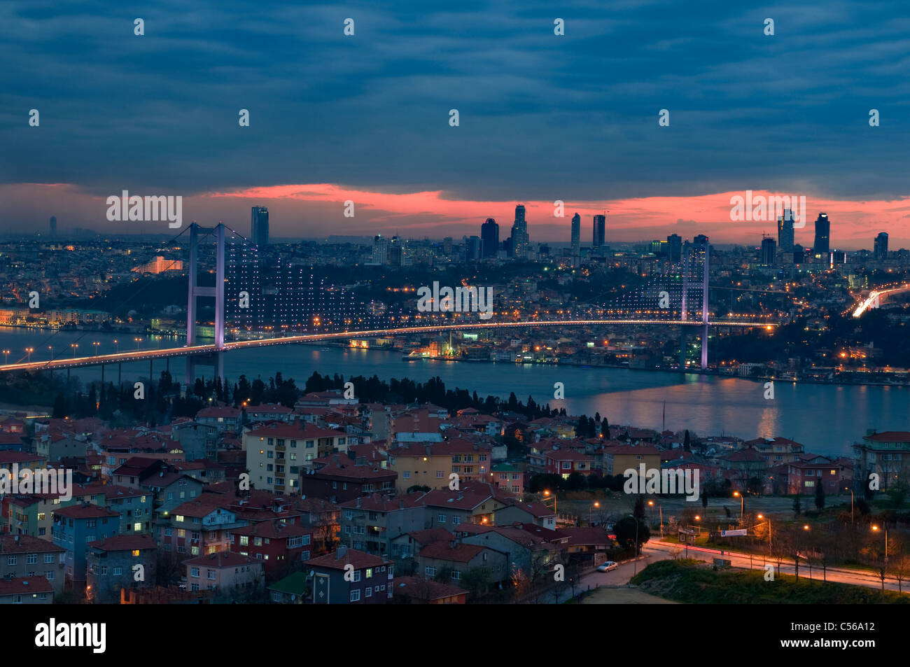 Bosphorus bridge by night hi-res stock photography and images - Alamy