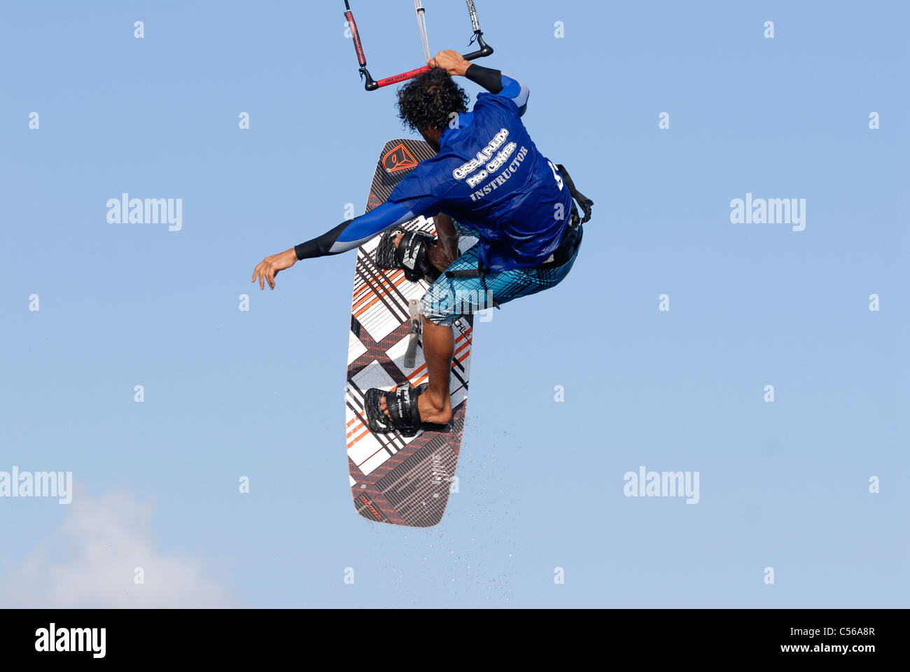 Kite surfer jumping Stock Photo - Alamy