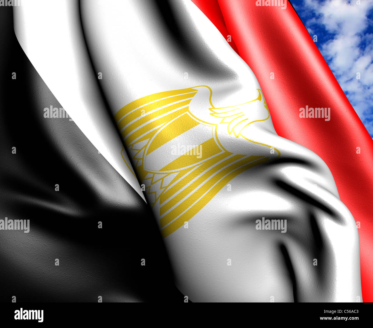 Egypt waving flag against blue hi-res stock photography and images - Alamy