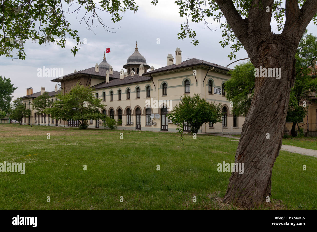 The Karaağaç Railway Station,converted into the main building of the ...