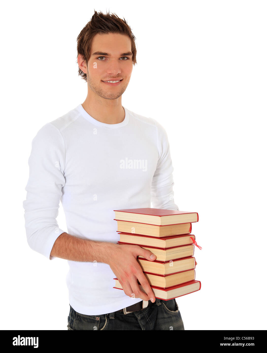 Attractive student. All on white background Stock Photo - Alamy
