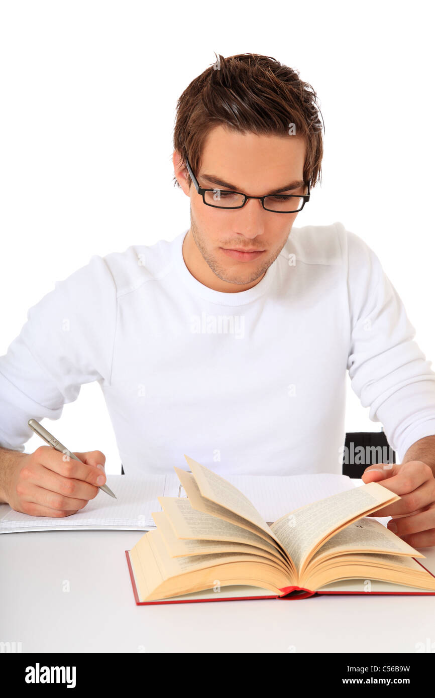 Attractive student. All on white background Stock Photo - Alamy