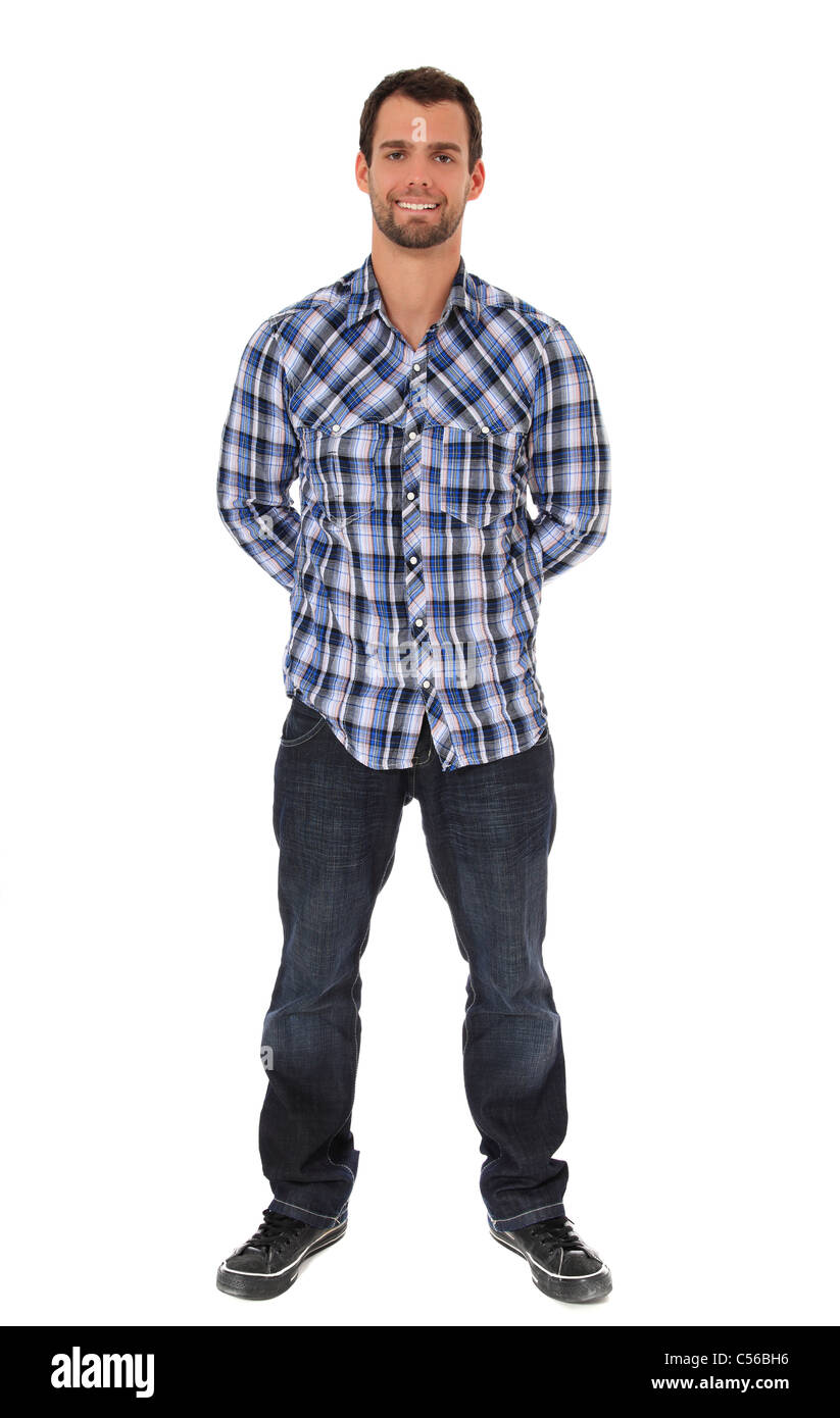 Full length shot of an attractive young man. All on white background ...