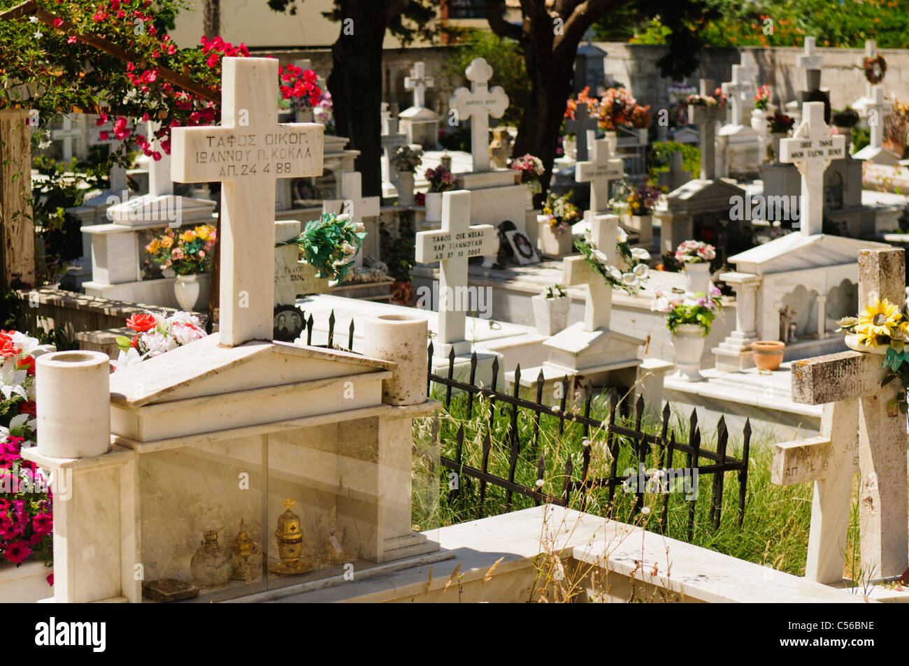 Greek Orthodox graveyard Stock Photo - Alamy