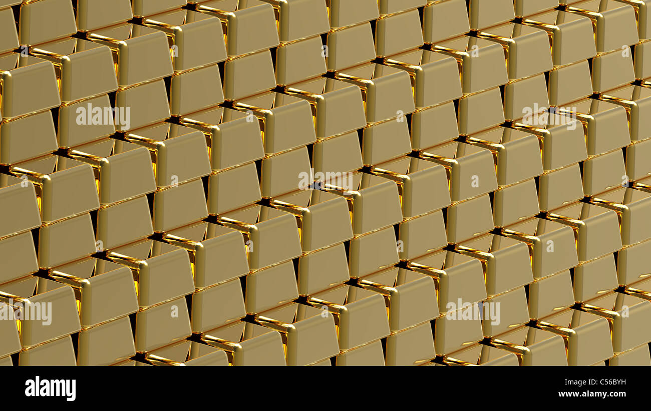 Heap of gold bullion 3d render money concept Stock Photo - Alamy