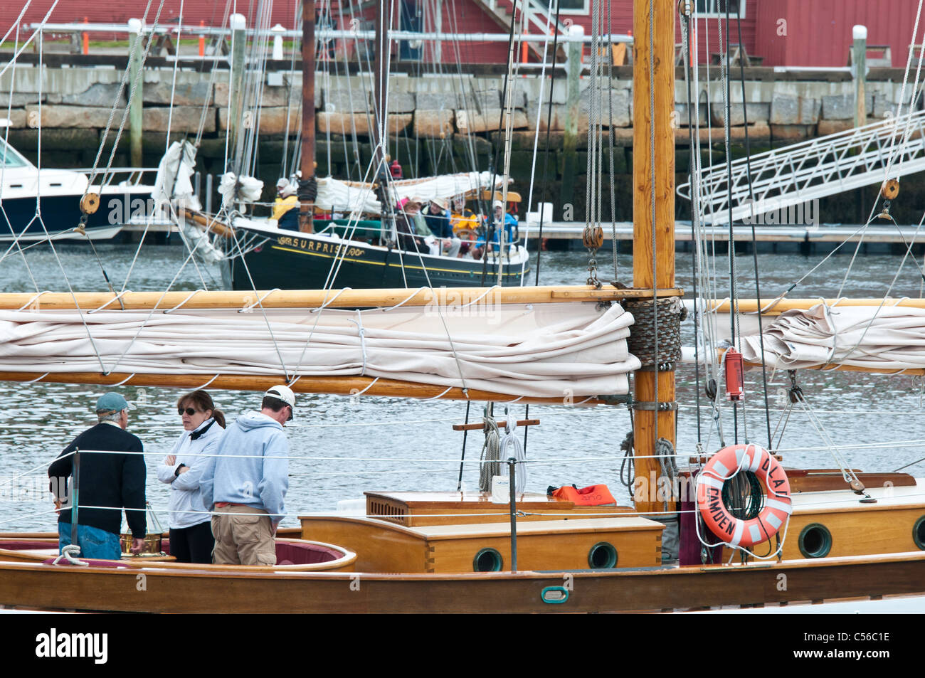Sailing boat Harbor of Camden Maine Stock Photo - Alamy
