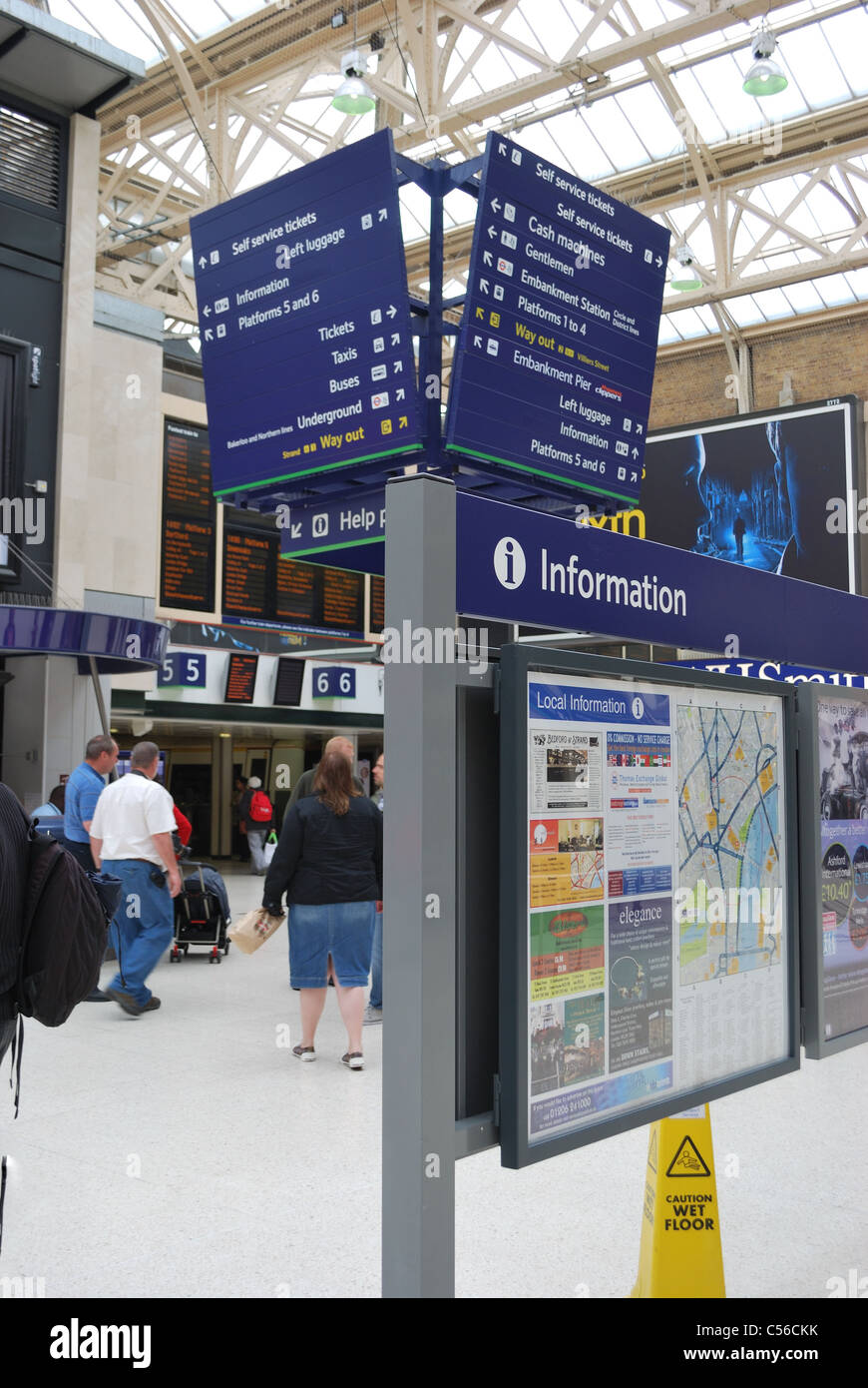 Information Board Charing Cross station Stock Photo - Alamy