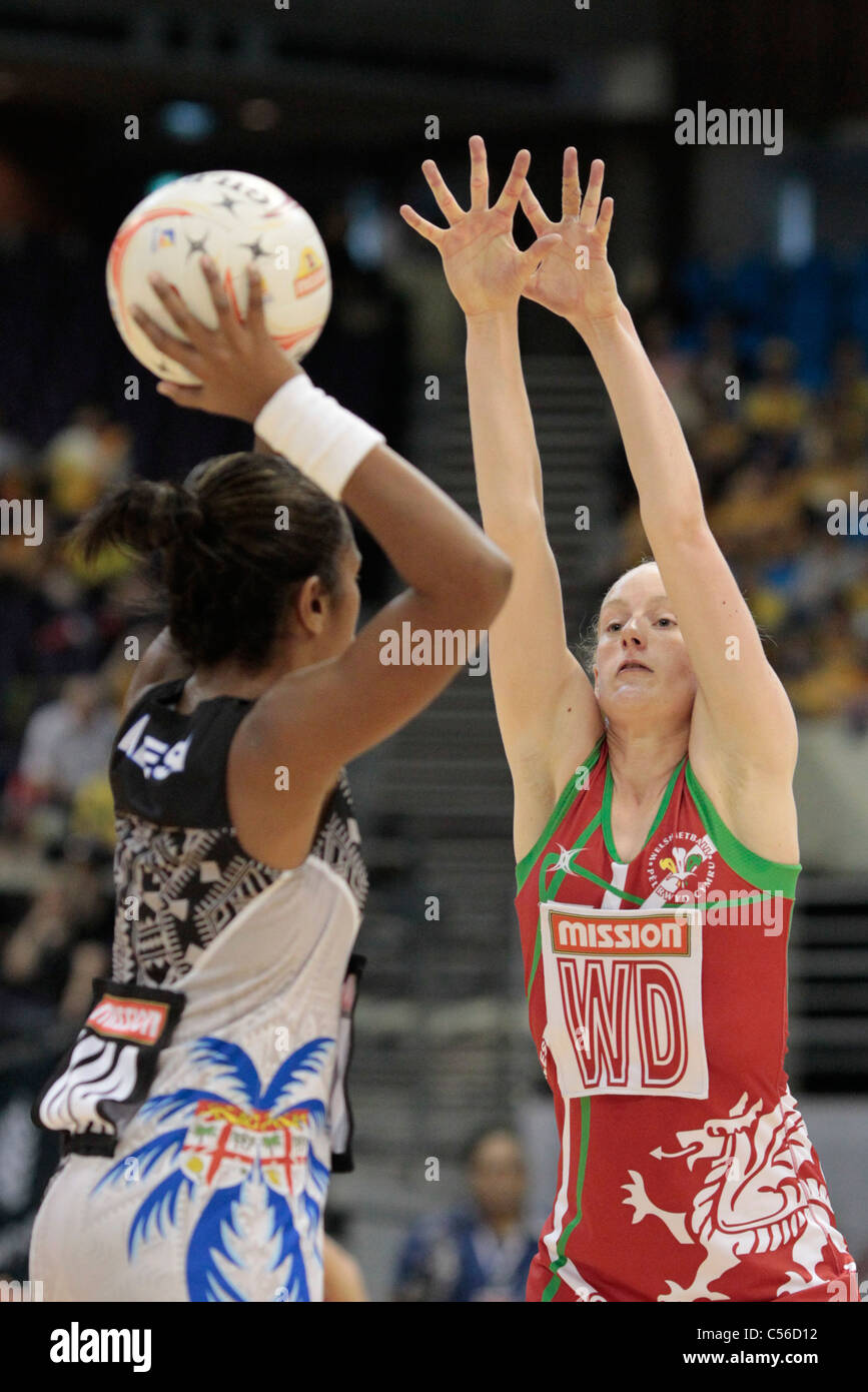 09.07.2011 Stephanie Williams of Wales(right) attempts to block Alesi ...
