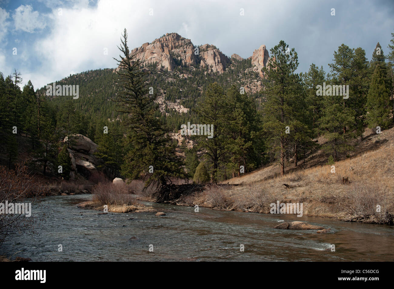 The Cathedral Spires and the North Fork of the South Platte River, in ...