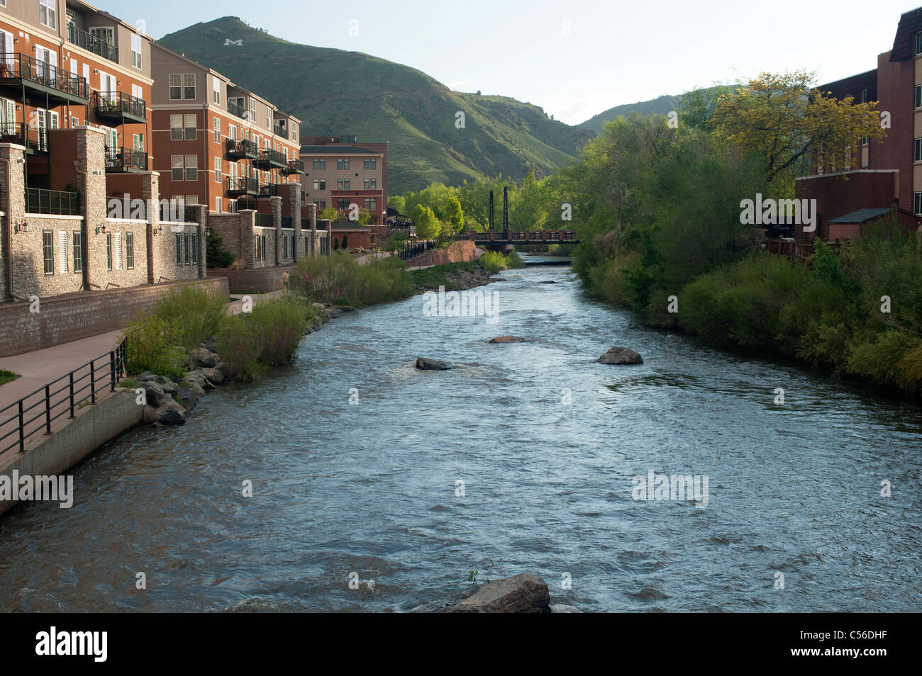 Clear Creek flowing through Golden, Colorado Stock Photo - Alamy