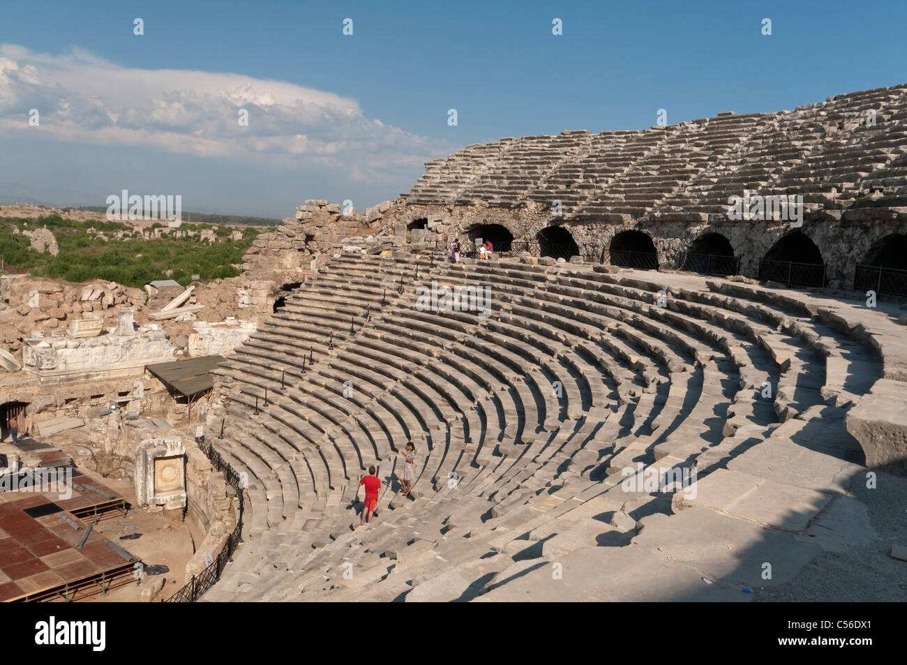 The ancient Roman amphitheater at Side,Antalya,Turkey Stock Photo - Alamy