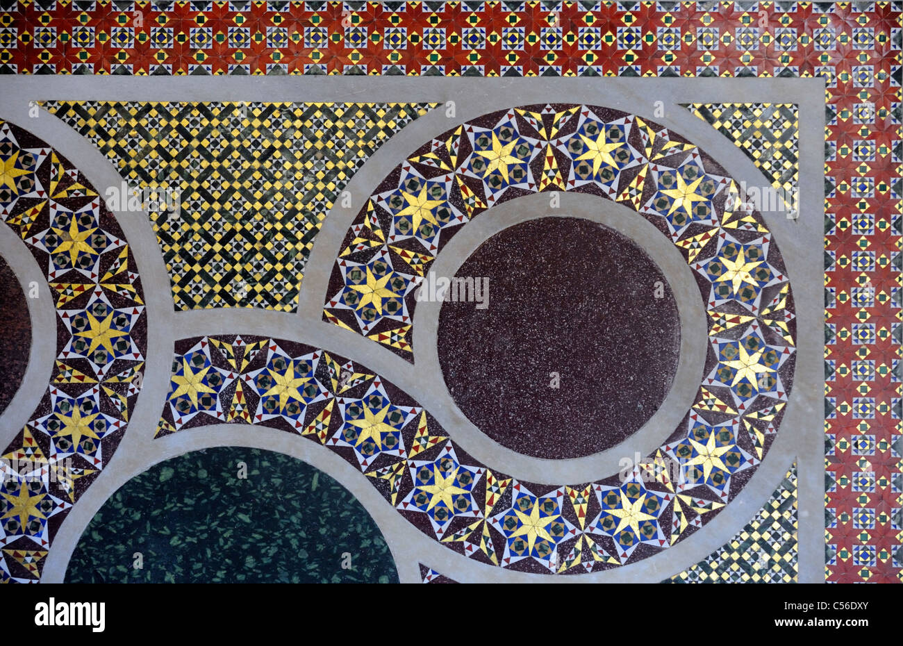 Geometric designs set in marble inside the Capella Palatina in the ...