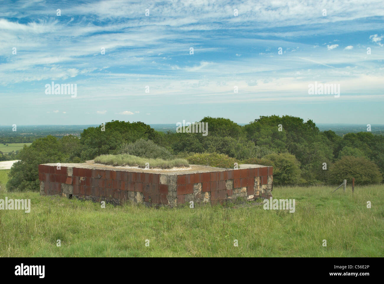 The remains of a World War 2 Pillbox situated on the South Downs in ...