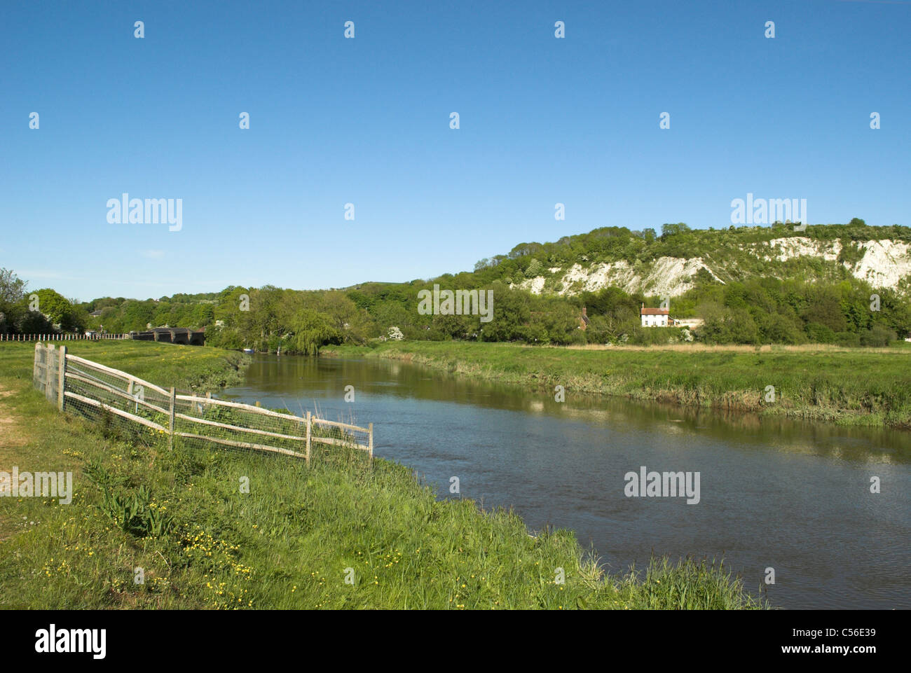 The River Arun and Houghton Bridge near the villages of Houghton and ...