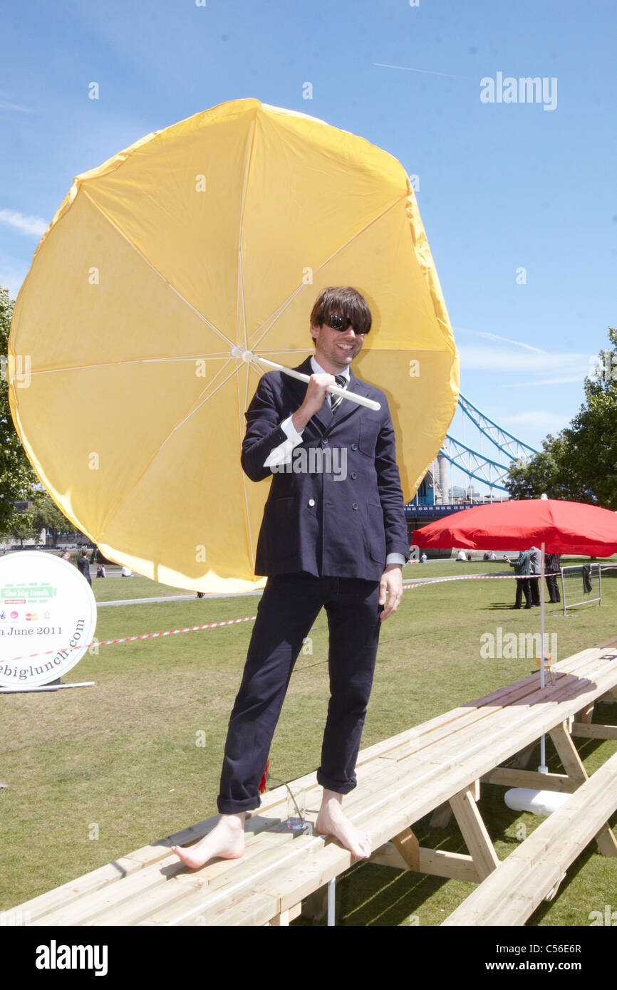 A specially built 90 meter picnic table outside City Hall in London is ...