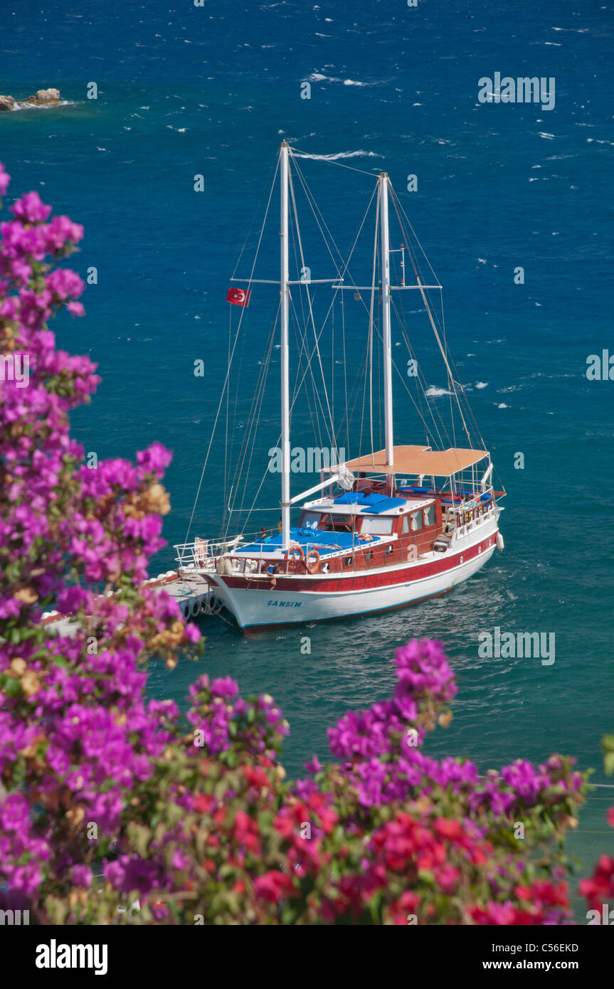 Kalekoy and emerald waters of Kekova (Simena).,Antalya,Turkey Stock ...