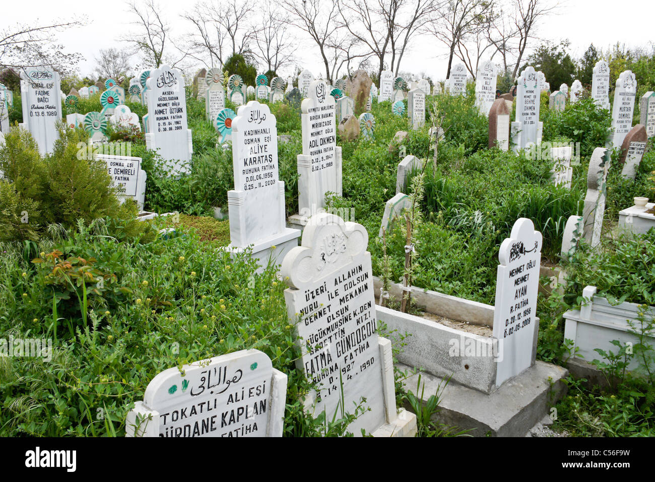Ucler Mezarligi Muslim cemetery, Konya, Turkey Stock Photo - Alamy