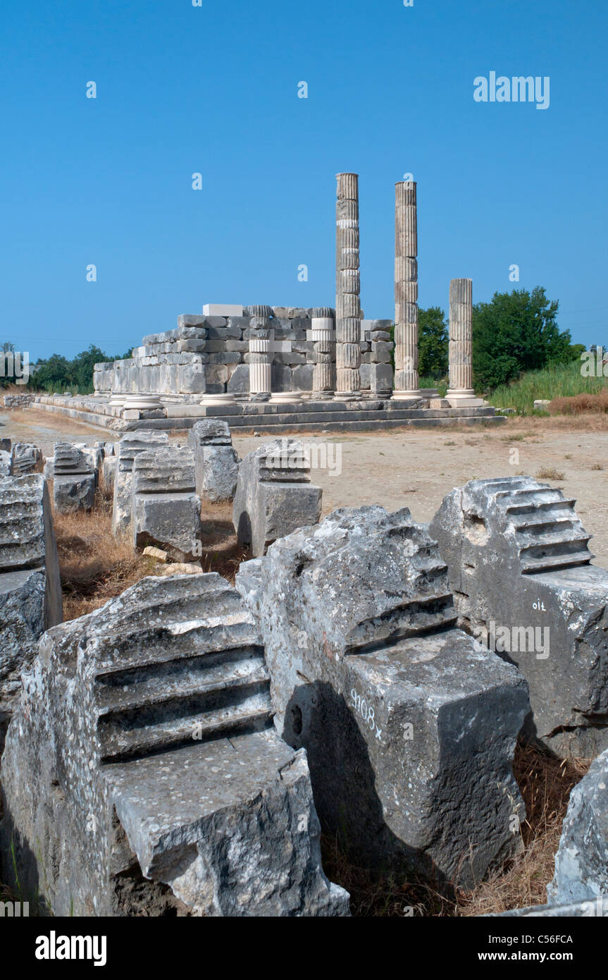 Ruins of the temple of Leto in Letoon, an ancient Lycian city. South ...